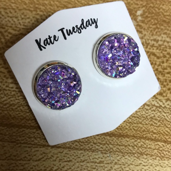 kate tuesday | Jewelry | Kate Tuesday Beautiful Gem Stone Stud Druzzy ...